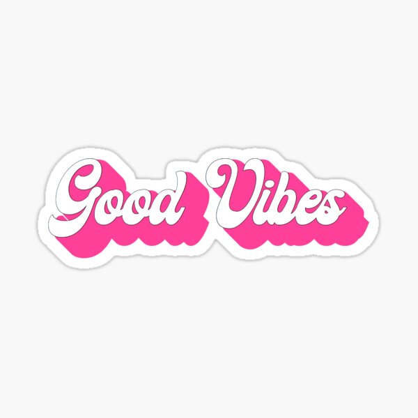 "Retro Good Vibes - Pink" Sticker for Sale by retro-stickers | Redbubble