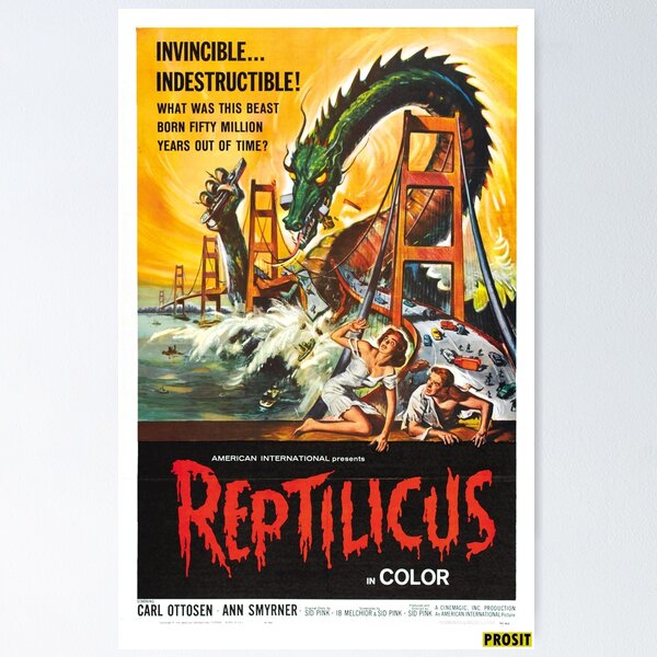 "REPTILICUS 1963 - VINTAGE MOVIE POSTER SERIES - PROSIT" Poster for ...