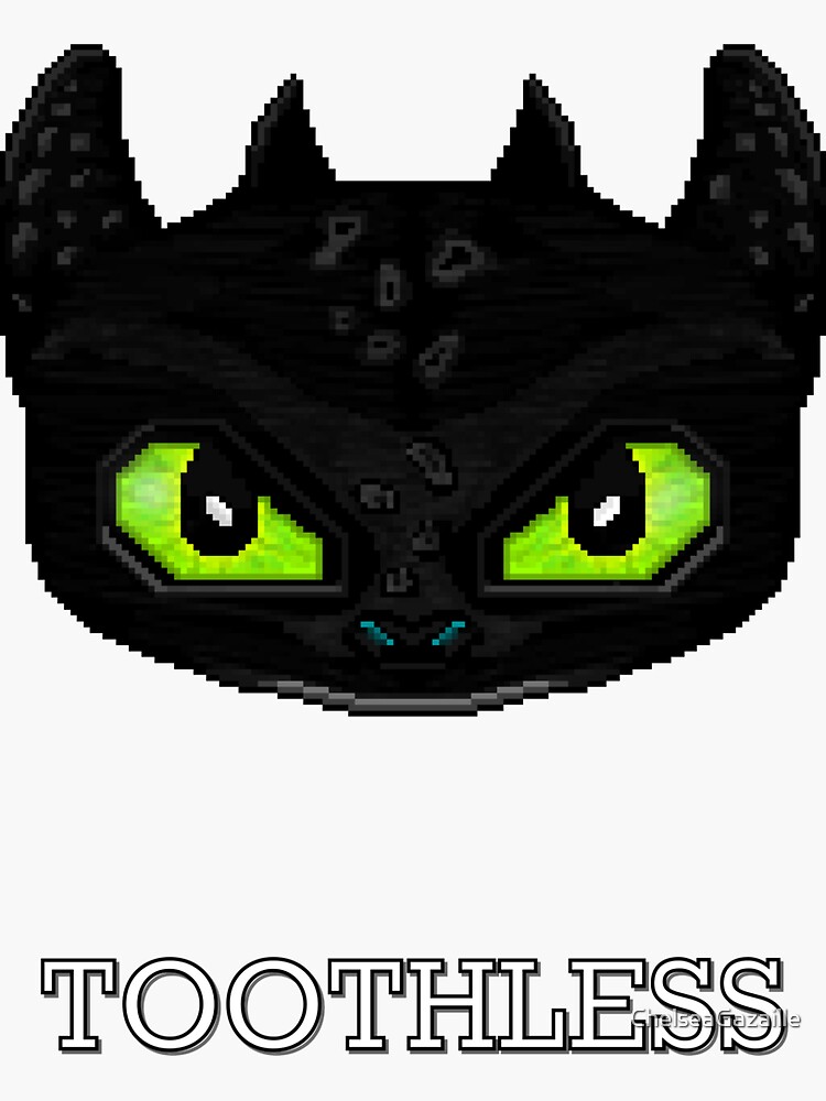 "Toothless Pixel-Art" Sticker for Sale by ChelseaGazaille | Redbubble