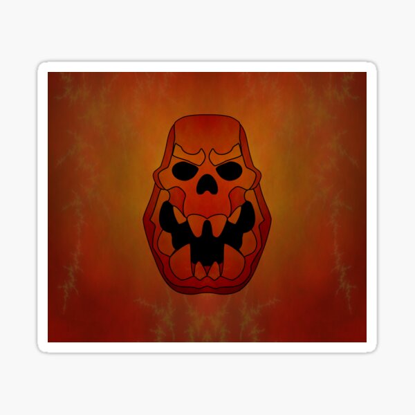 "Burning Ork Skull" Sticker for Sale by SolarCross | Redbubble