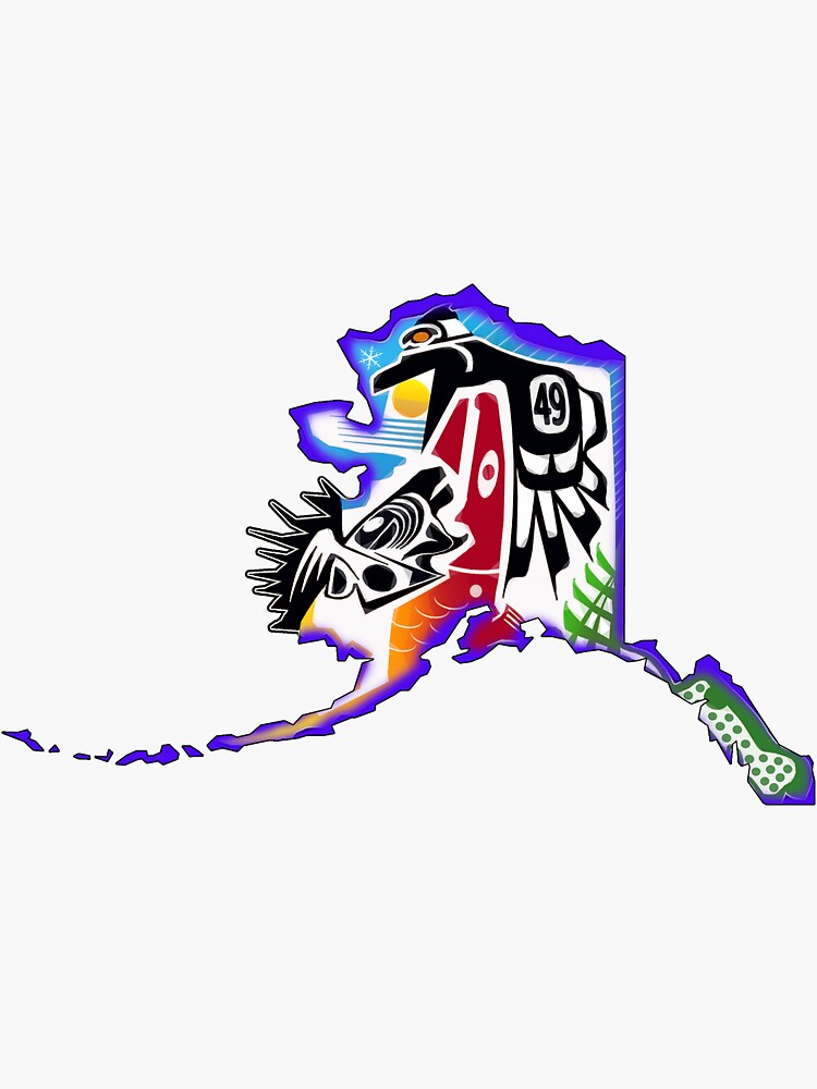 "ALASKA The 49th state" Sticker for Sale by EDROMAXIMUS | Redbubble