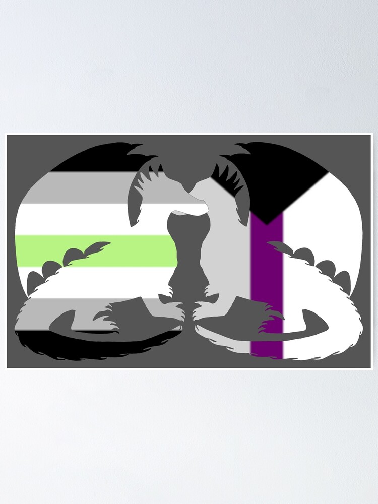 Agender Demisexual Pride Dragons Poster By Shaneisadragon Redbubble