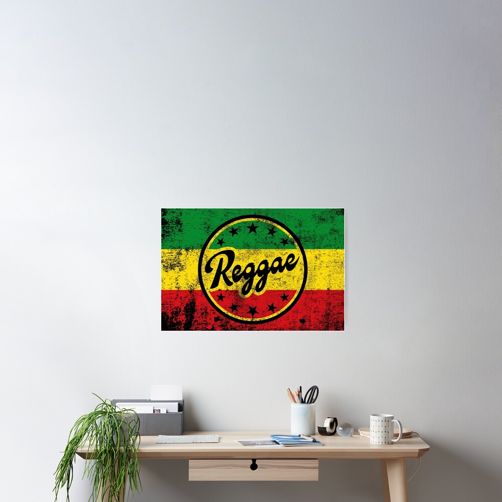 Póster «Reggae, bandera rastafari, colores de la bandera reggae» de ...
