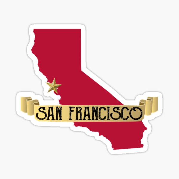 "San Francisco California Red And Gold Bay Area" Sticker for Sale by ...
