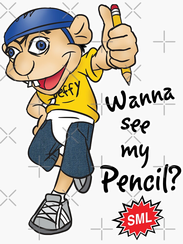 "Jeffy Wanna See My Pencil? - Funny SML Character" Sticker for Sale by ...