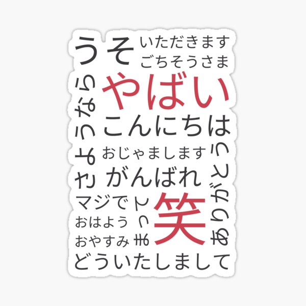"Common Japanese Phrases" Sticker for Sale by andy-desu | Redbubble