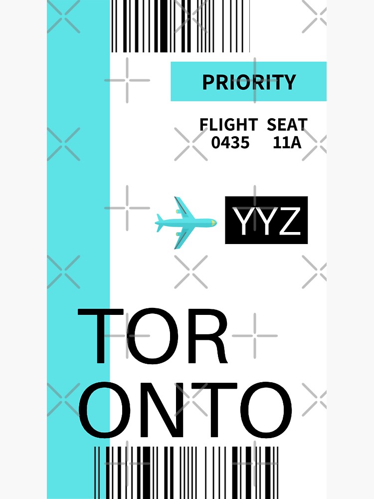 "Toronto Boarding Pass" Sticker for Sale by oliviakays | Redbubble