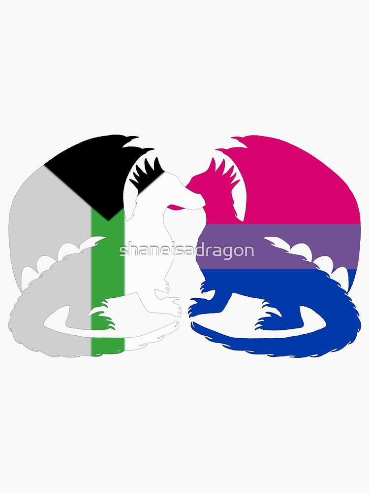 Demiromantic Bi Pride Dragons Sticker By Shaneisadragon Redbubble