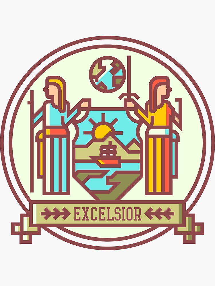 "New York State Crest" Sticker by darumacreative | Redbubble