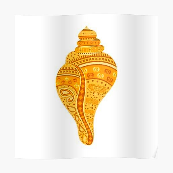 "Golden Shankha" Poster for Sale by anurags | Redbubble