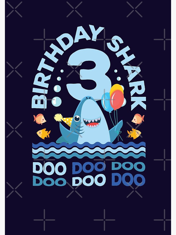"Birthday Shark Doo Doo 3rd Birthday" Spiral Notebook for Sale by ...