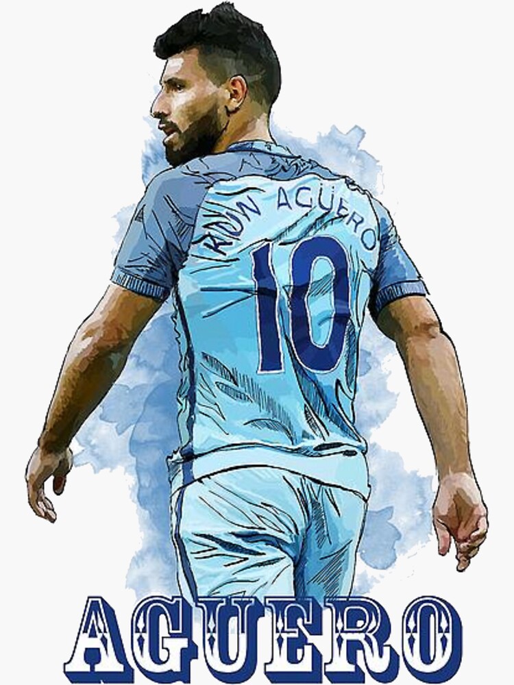 "Kun Aguero Art" Sticker by julianerakem | Redbubble