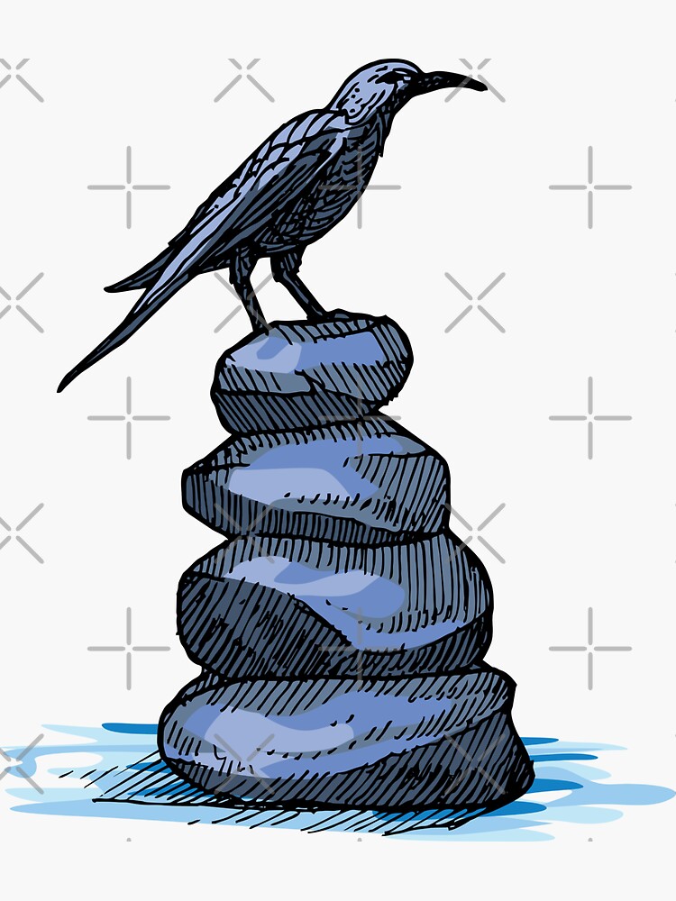 "Raven And Pebbles" Sticker for Sale by renju1902 | Redbubble