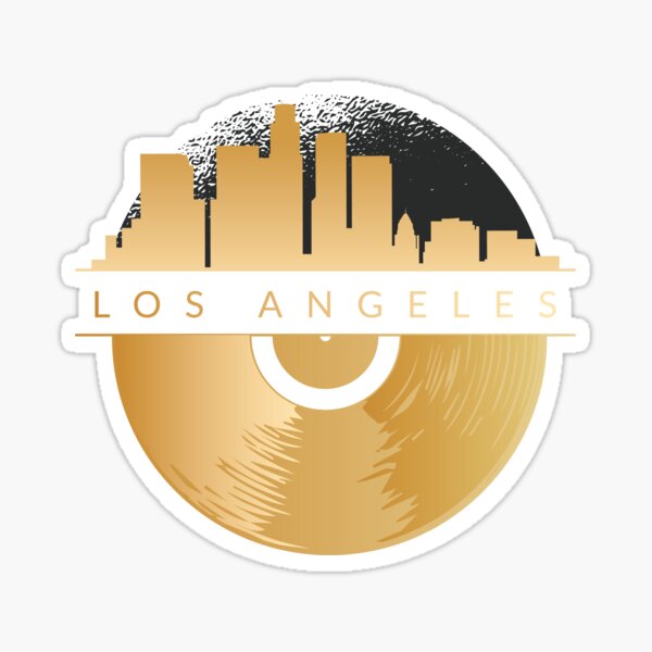 "LOS ANGELES SKYLINE VINYL" Sticker by iBruster | Redbubble