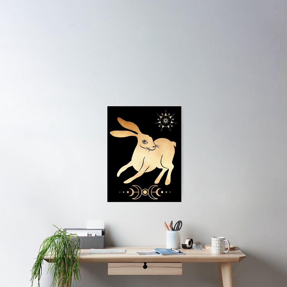 Póster «Rabbit Spirit Animal Art, diseño moderno, regalo mágico ...