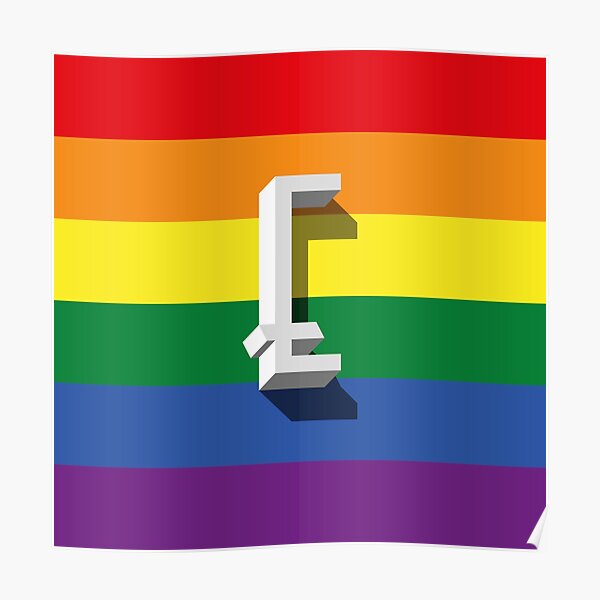 Póster «Letra E - Pride 3D Art Deco Initials» de Bowksrowks | Redbubble