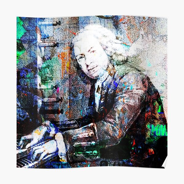 "Bach Composer Musician Collage Portrait " Poster for Sale by oknoki ...