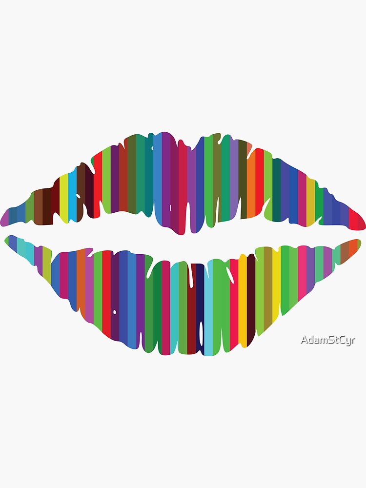 "Rainbow Lips" Sticker for Sale by AdamStCyr | Redbubble