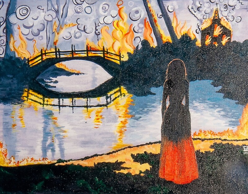 "Burning Bridges" by Bear Elle | Redbubble