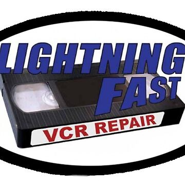 "lightning fast vcr repair" Sticker for Sale by whiteboicult | Redbubble