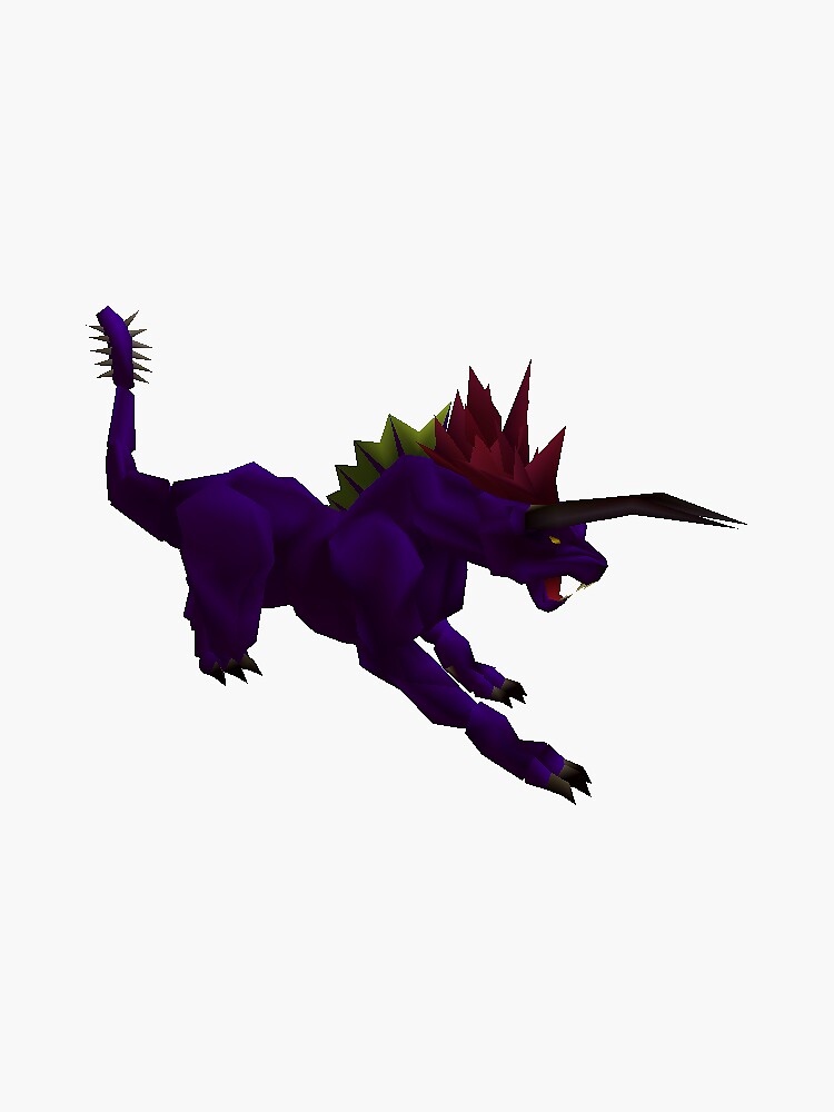 "Behemoth FF7 3D sprite" Sticker for Sale by stinky-kitty | Redbubble