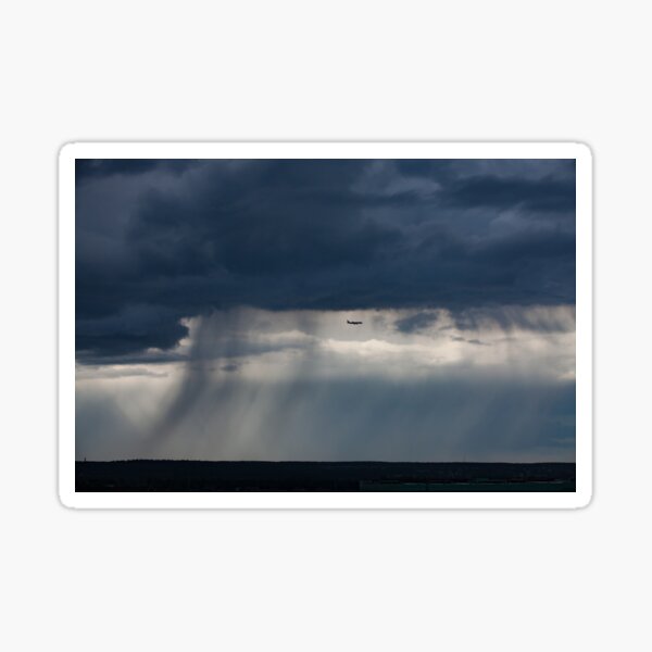 "Jet aircraft and storm cloud." Sticker for Sale by rezoff | Redbubble