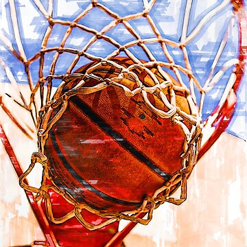 "Basketball Hoop Action Marker Sketch." Art Board Print for Sale by ...