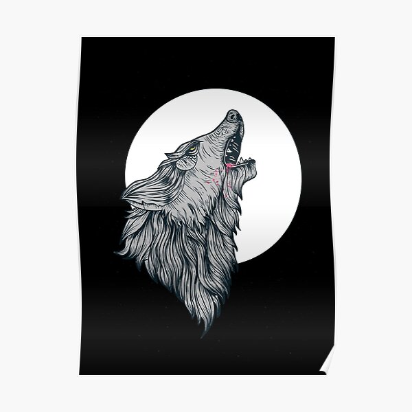 "wolf howling " Poster for Sale by pirminio | Redbubble