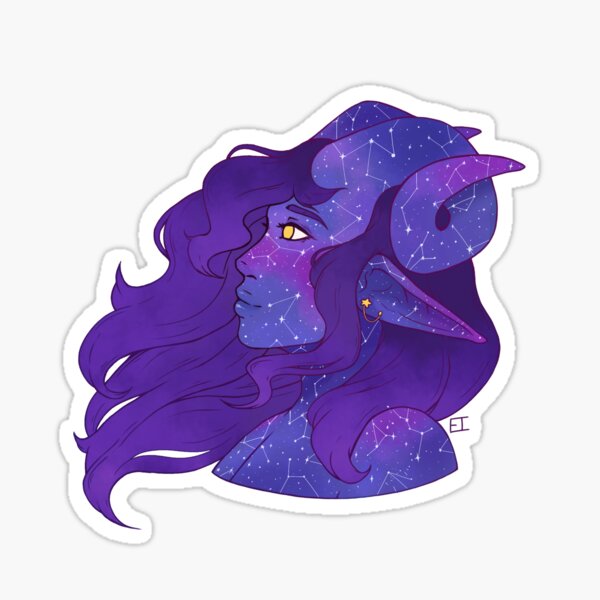 "Galaxy Demon girl" Sticker for Sale by FlawedDragon | Redbubble