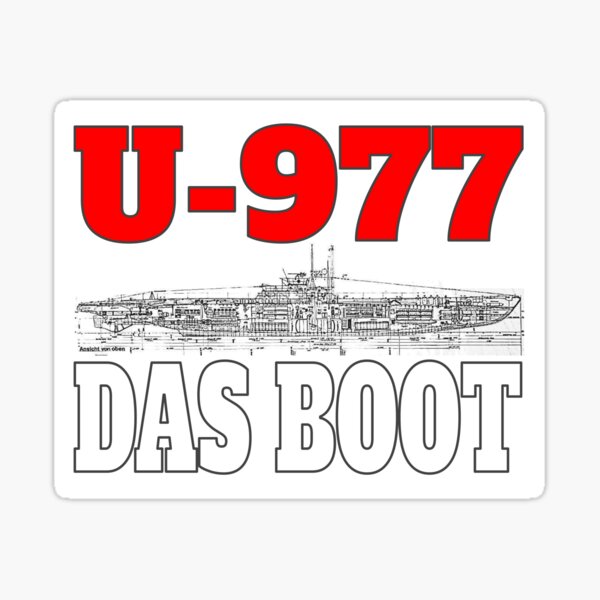 "Das boot U-977 White" Sticker for Sale by warcollectionar | Redbubble