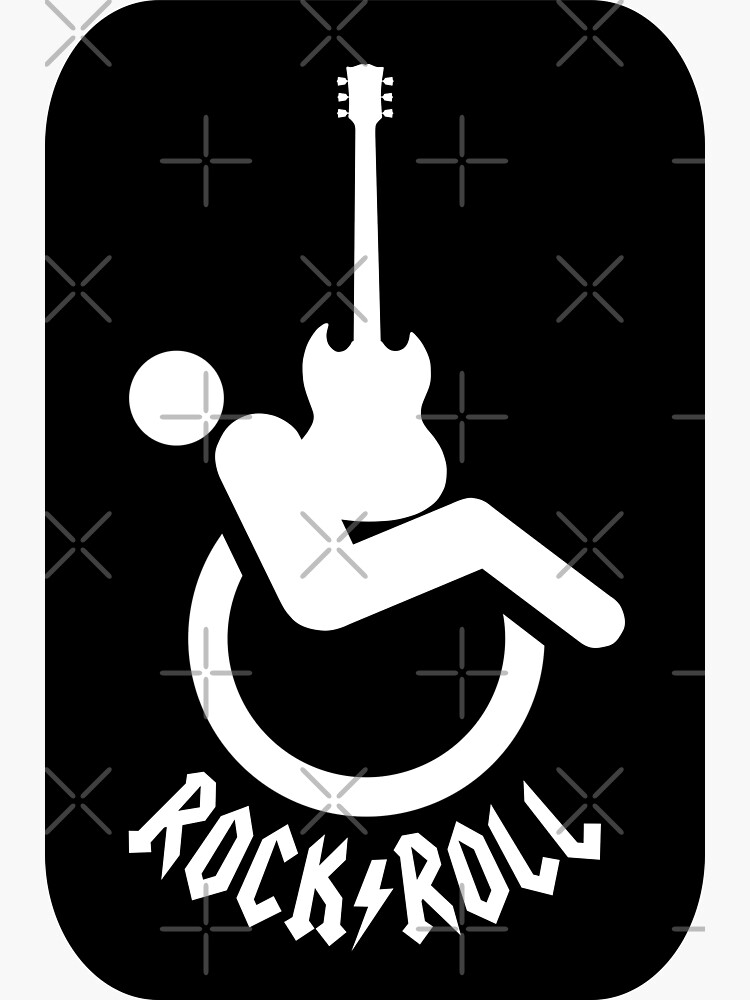 "Wheelchair logo rock and roll humor - Disability Pride" Sticker by ...