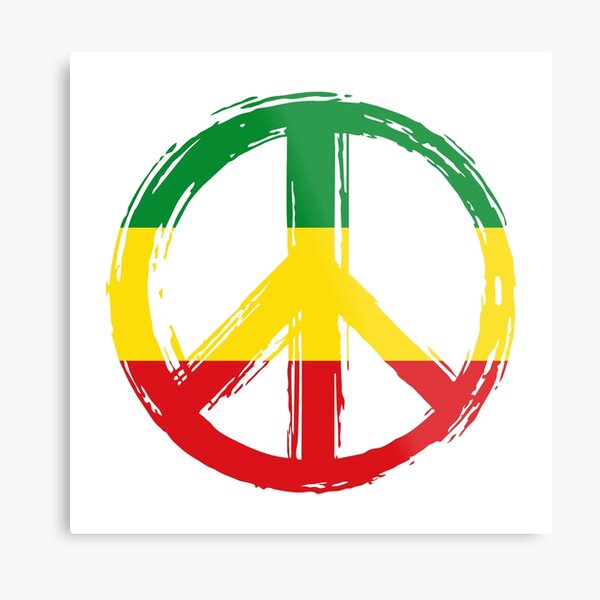 Lámina metálica «Símbolo de la paz con los colores de la bandera Reggae ...