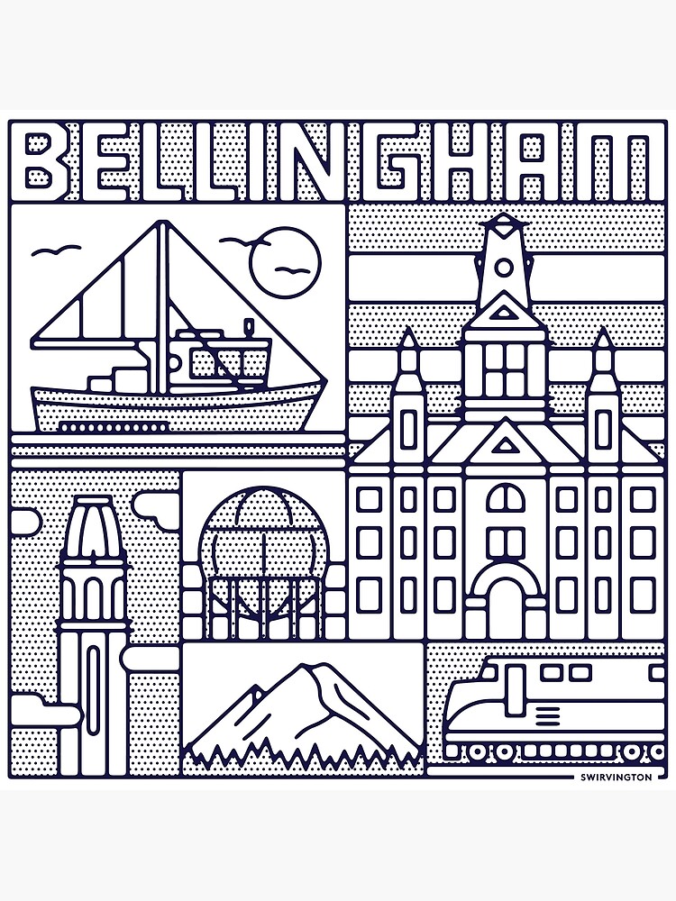 "Bellingham, Washington Landmarks" Poster for Sale by swirvington ...