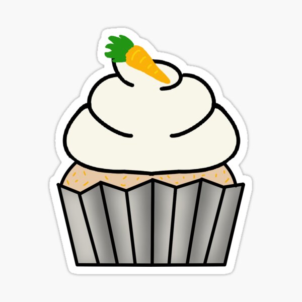 "Carrot Cake Cupcake " Sticker by SarasDC | Redbubble