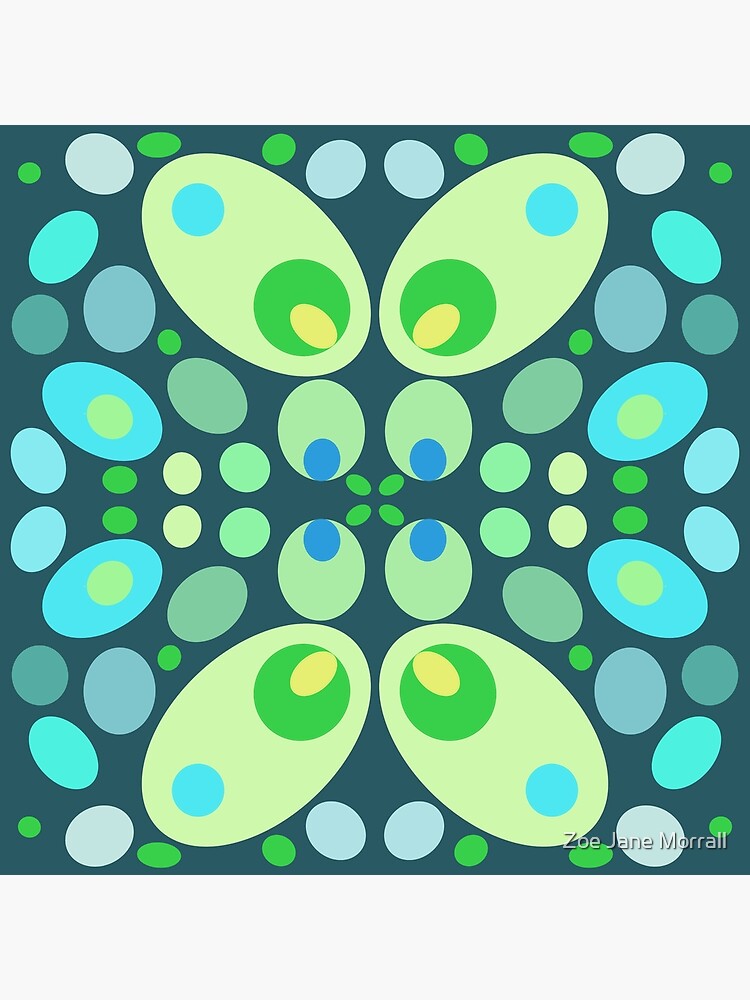 "Funky blue and green retro inspired pattern" Poster by ZoMoCreations ...