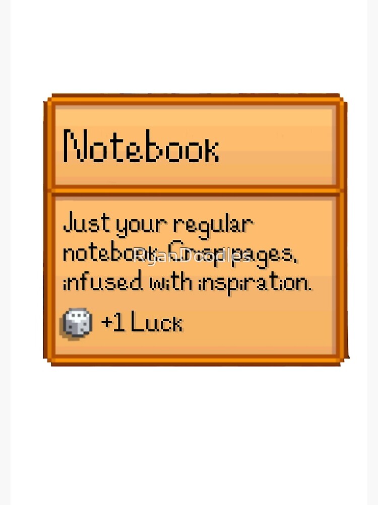 "Notebook Item Label Stardew Valley" Spiral Notebook for Sale by ...