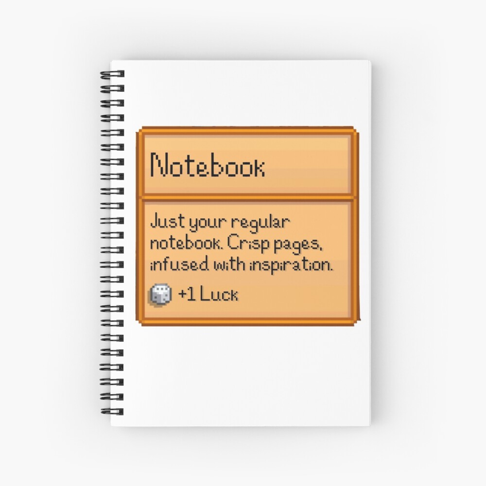 "Notebook Item Label Stardew Valley" Spiral Notebook for Sale by ...