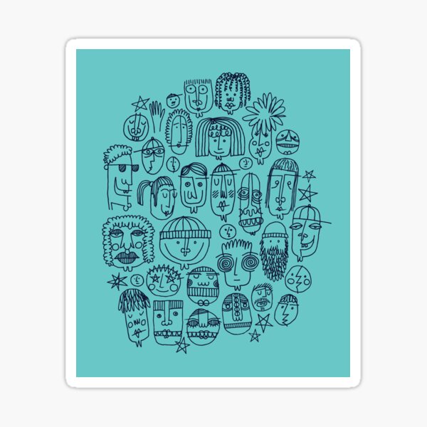 "Faces in the Crowd" Sticker by swirvington | Redbubble