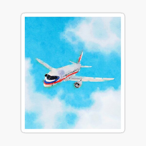 "Aircraft Watercolor - Sukhoi Super Jet" Sticker for Sale by Niner ...