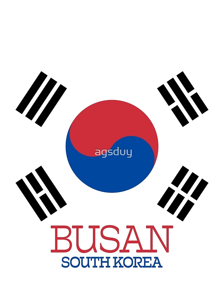"Busan - South Korea Red Blue Circle Flag" by agsduy | Redbubble