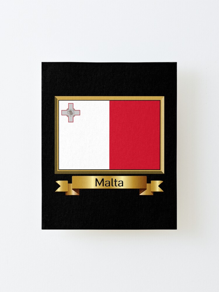 "Malta Flag Stickers, Gifts and Products - Named" Mounted Print by ...
