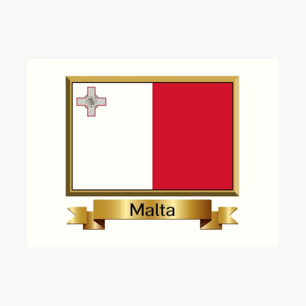 "Malta Flag Stickers, Gifts and Products - Named" Art Print for Sale by ...
