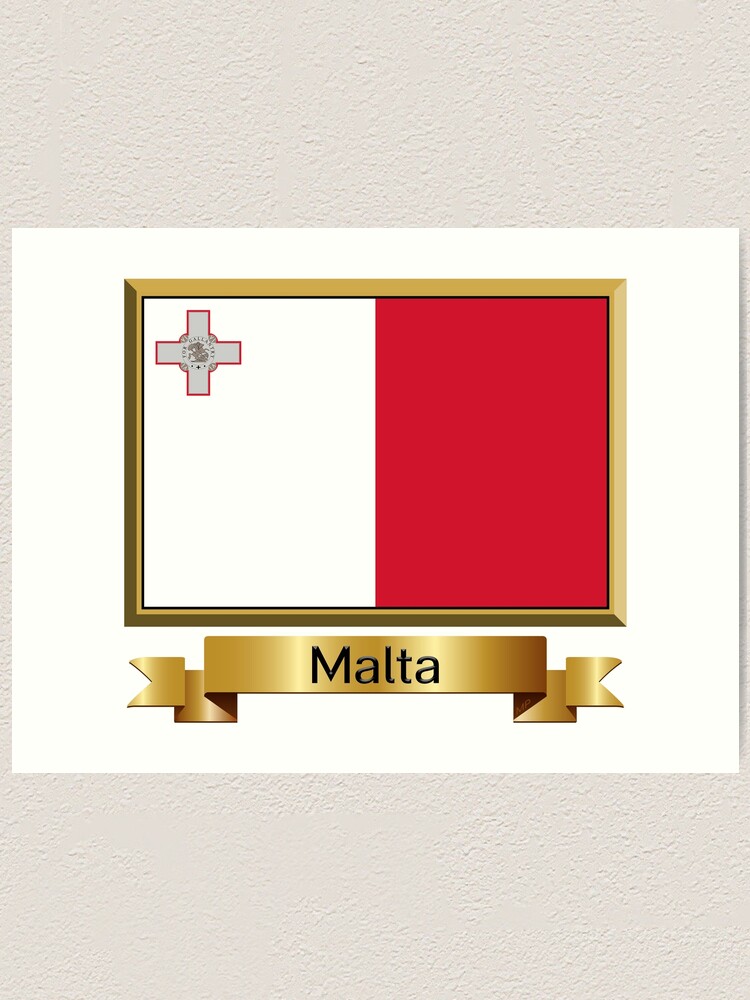 "Malta Flag Stickers, Gifts and Products - Named" Art Print for Sale by ...