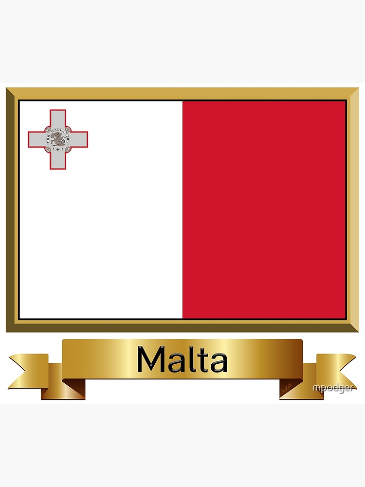 "Malta Flag Stickers, Gifts and Products - Named" Art Print for Sale by ...