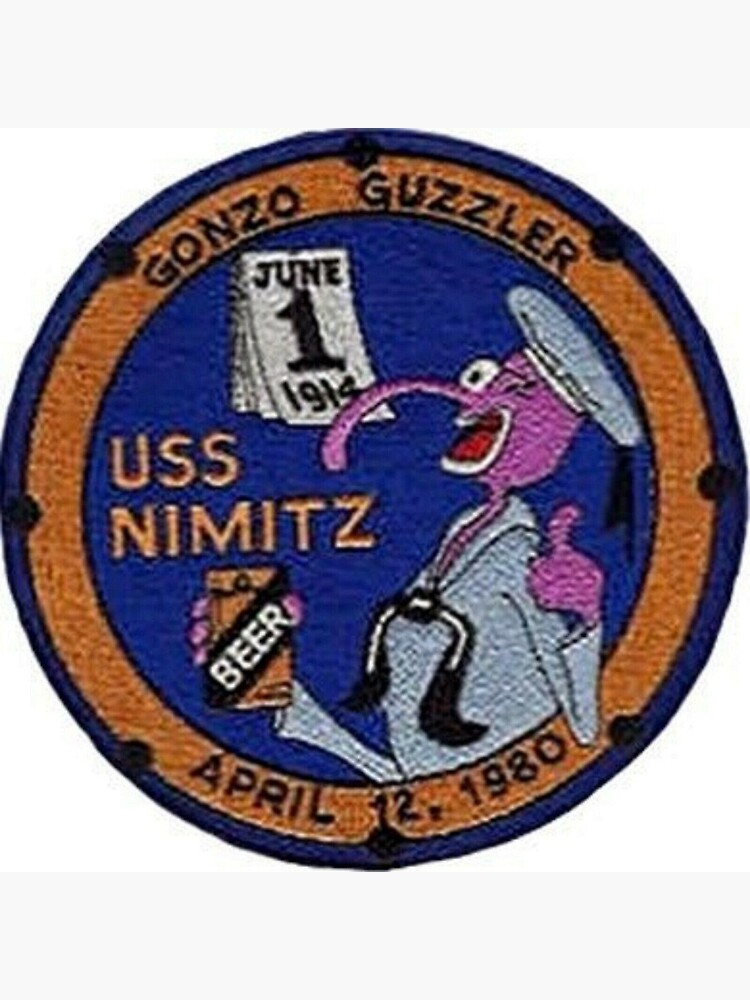 "US Navy USS NIMITZ APRIL 12 1980 Gonzo Guzzler Patch Sticker" Metal ...