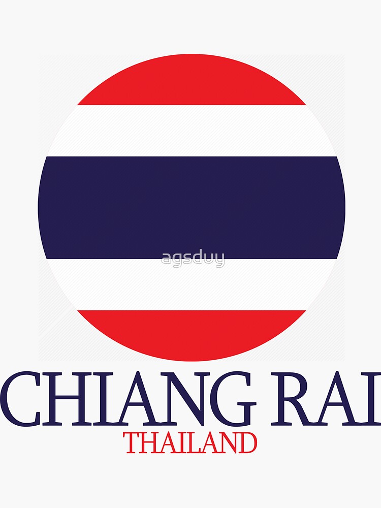 "Chiang Rai - Thailand Red Blue White Circle Flag" Sticker for Sale by ...