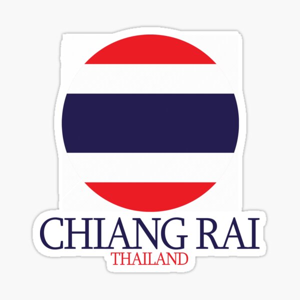 "Chiang Rai - Thailand Red Blue White Circle Flag" Sticker for Sale by ...
