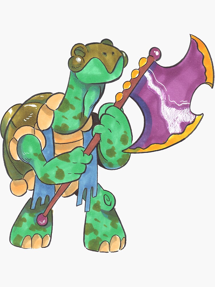 "Turtle Barbarian" Sticker for Sale by HONGISTADOR | Redbubble