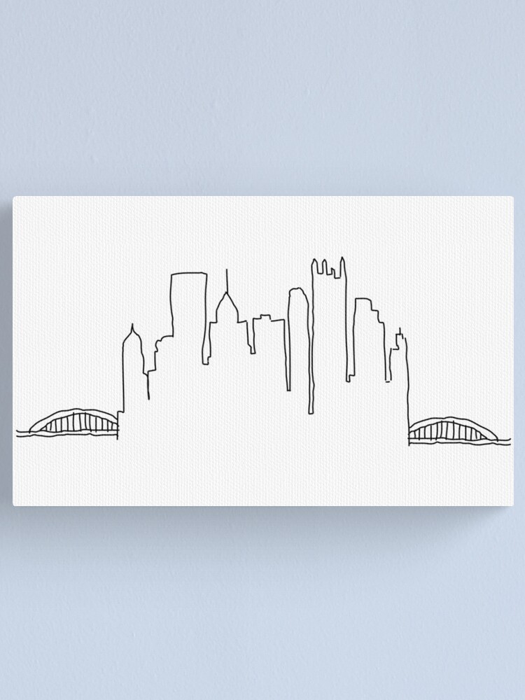 "Pittsburgh Skyline Outline Sketch" Canvas Print for Sale by sophiamgos ...
