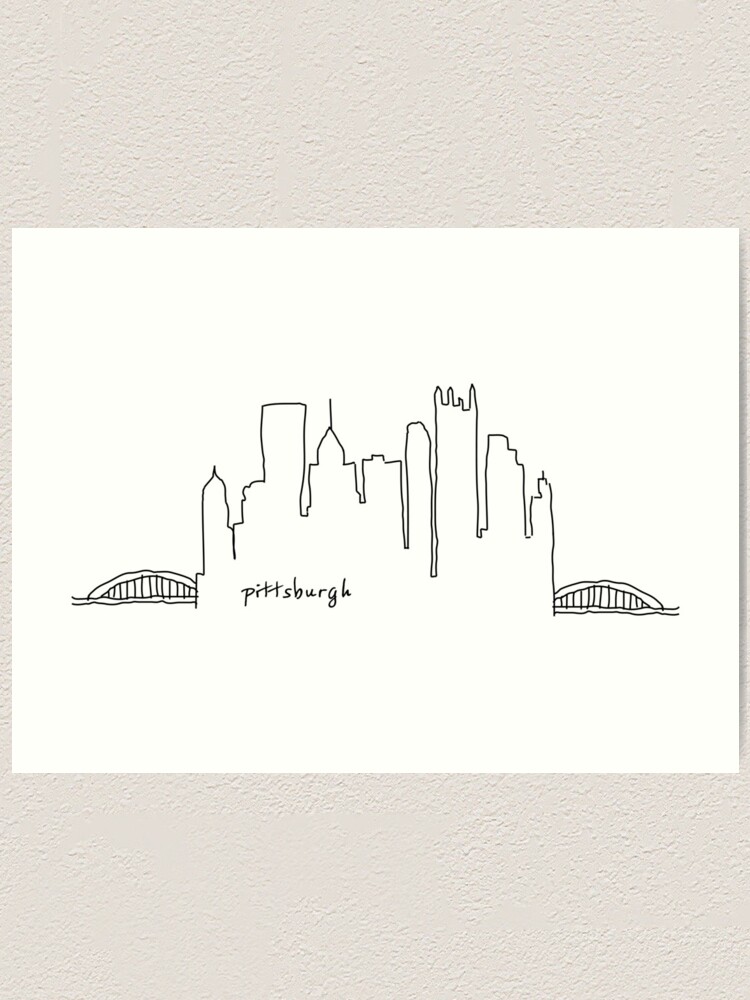 Pittsburgh Skyline Outline Pittsburgh City Skyline Custom Wood Wall